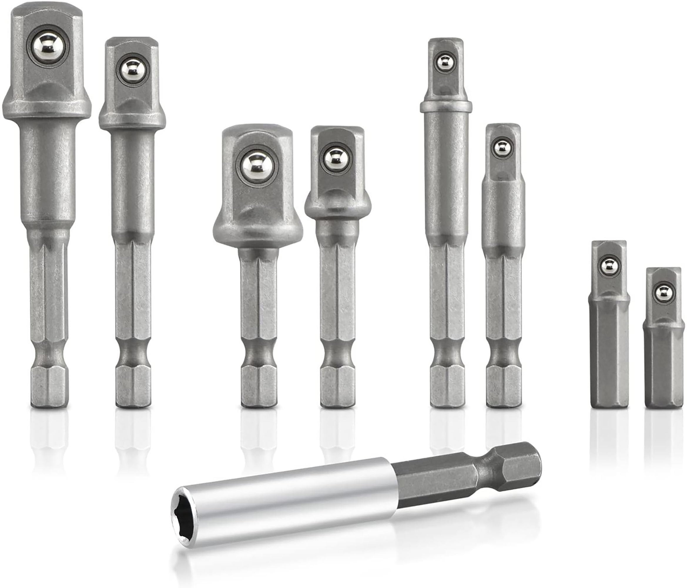 NEIKO 00257 Socket Adapter Extension Drill-Bit Set, Includes 1/4-, 3/8 ...