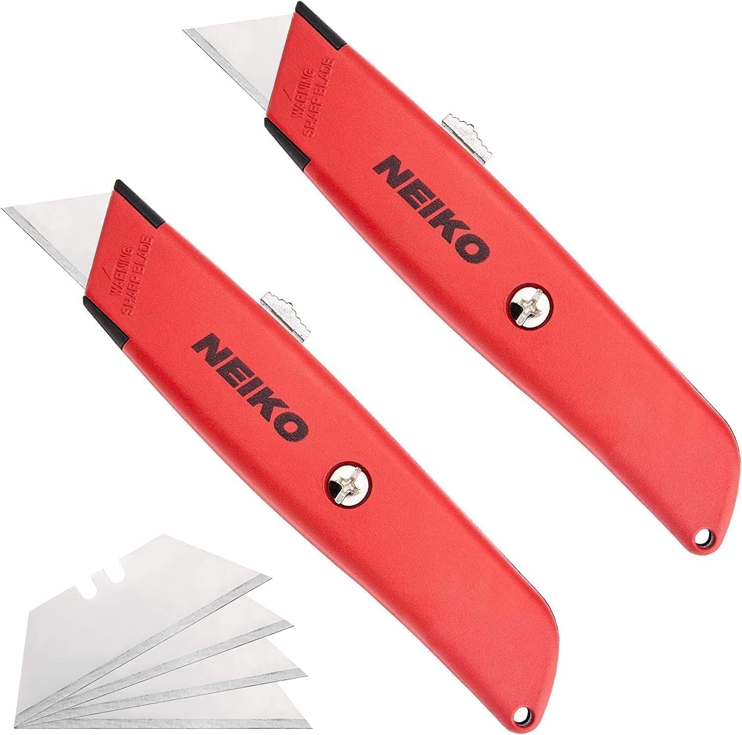 NEIKO 00679A Safety Box Cutter, Retractable Utility Knife, 2 Pack, 3 ...