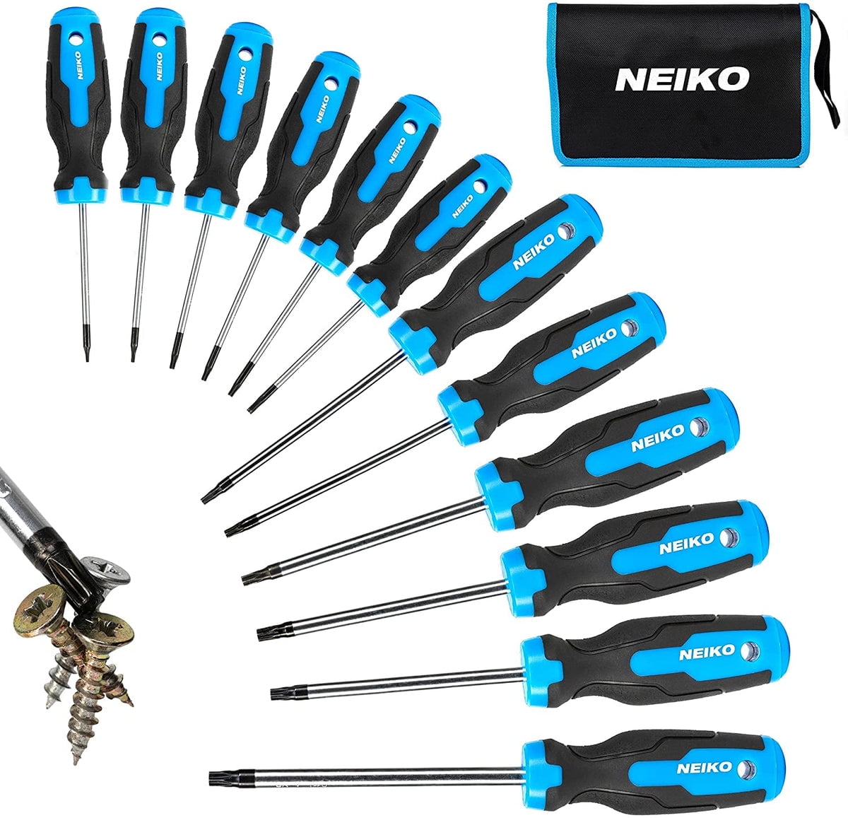 NEIKO 01377A Magnetic Torx Screwdriver Set | 12 Piece | T5 – T40 | 6 ...