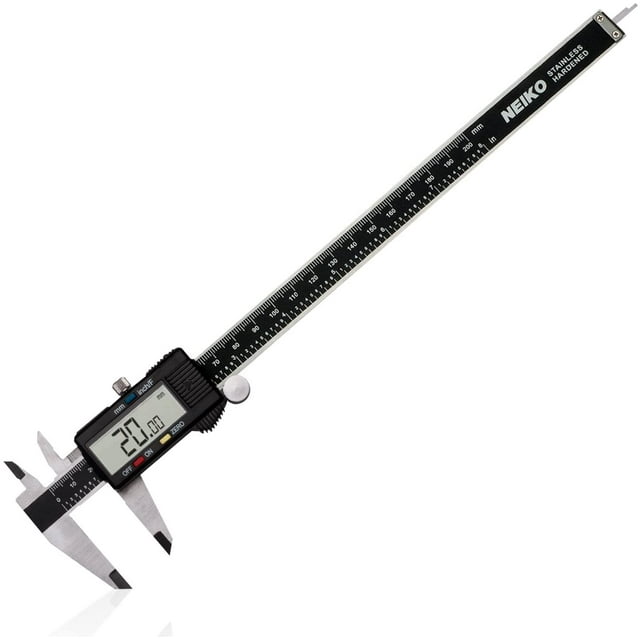 NEIKO 8” Digital Caliper | Large Display | 0-8 Inches | Inch/Fraction ...