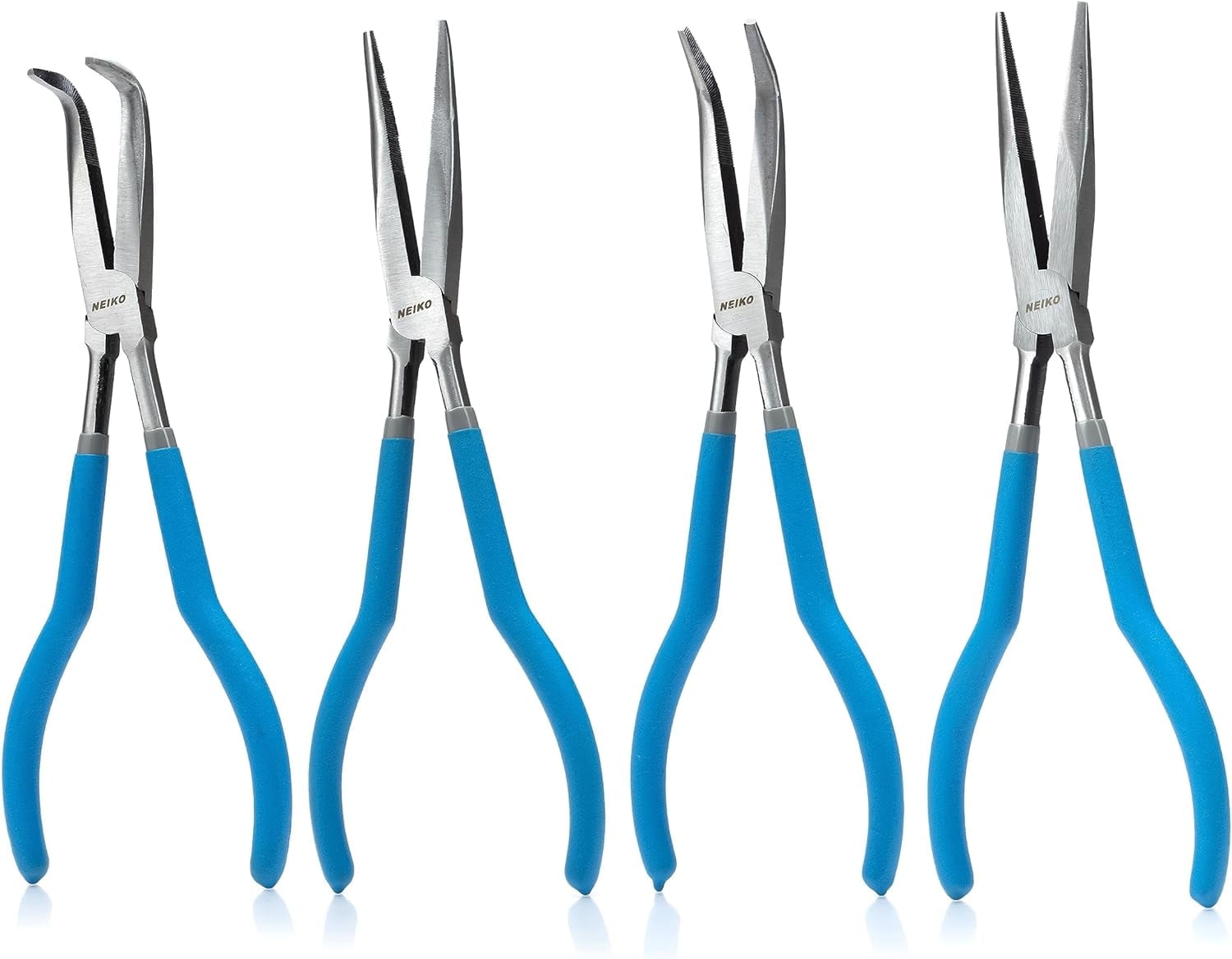 NEIKO 02105A (4) Long Nose Plier 11” Long Reach, Straight, Angle ...