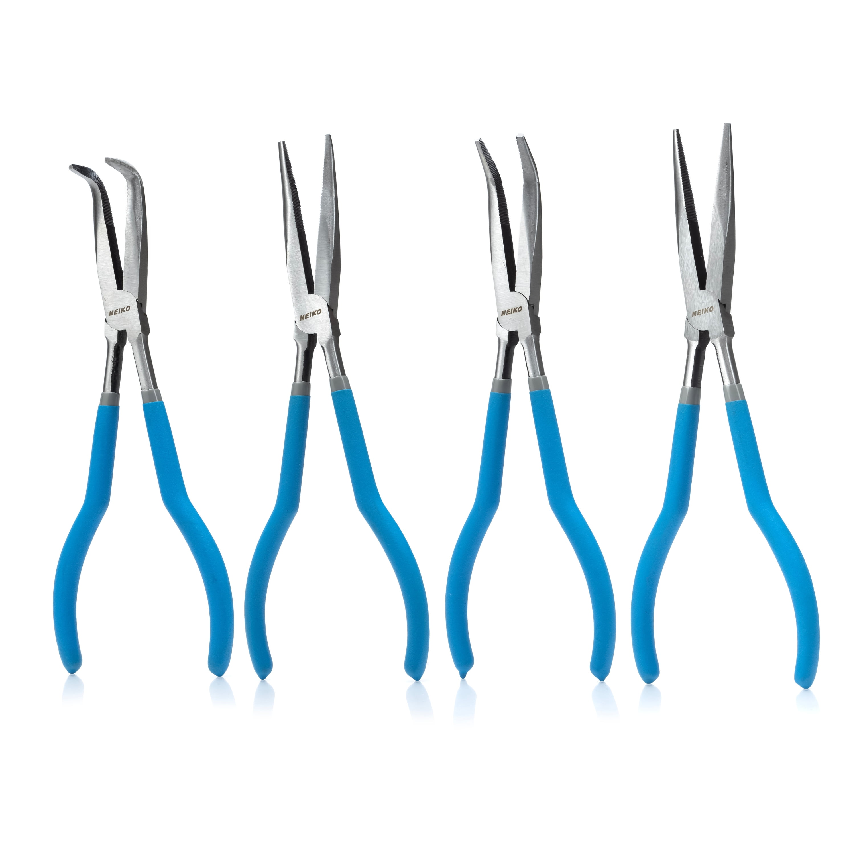 NEIKO 02105A (4) Long Nose Plier 11” Long Reach, Straight, Angle ...