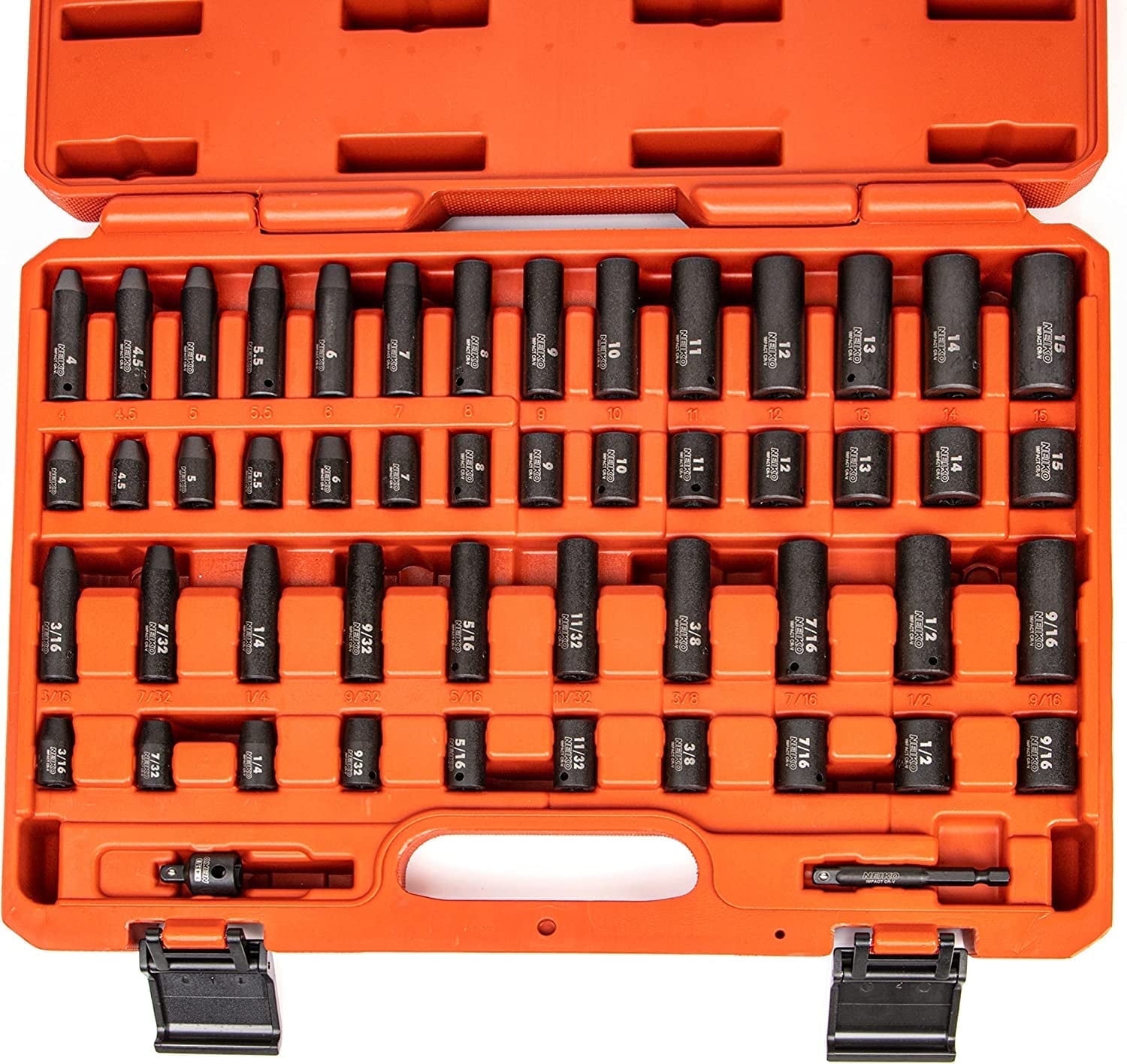 NEIKO 02436A 1/4 Drive Impact Socket Set 50 Piece Metric & Standard ...