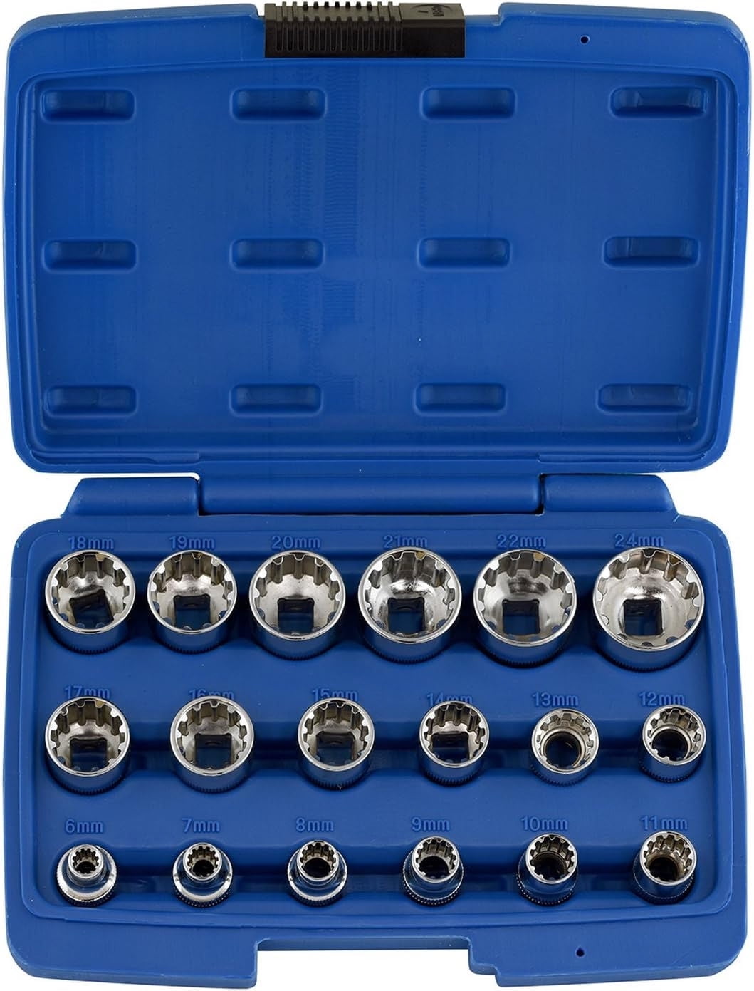 NEIKO 02488A 3/8" Drive Universal 6 Point Metric Socket Set, 18 Piece ...