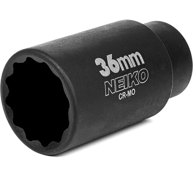 NEIKO 36mm Deep Impact Socket, 1/2” Drive, Cr-Mo, Axle & Spindle Nut ...