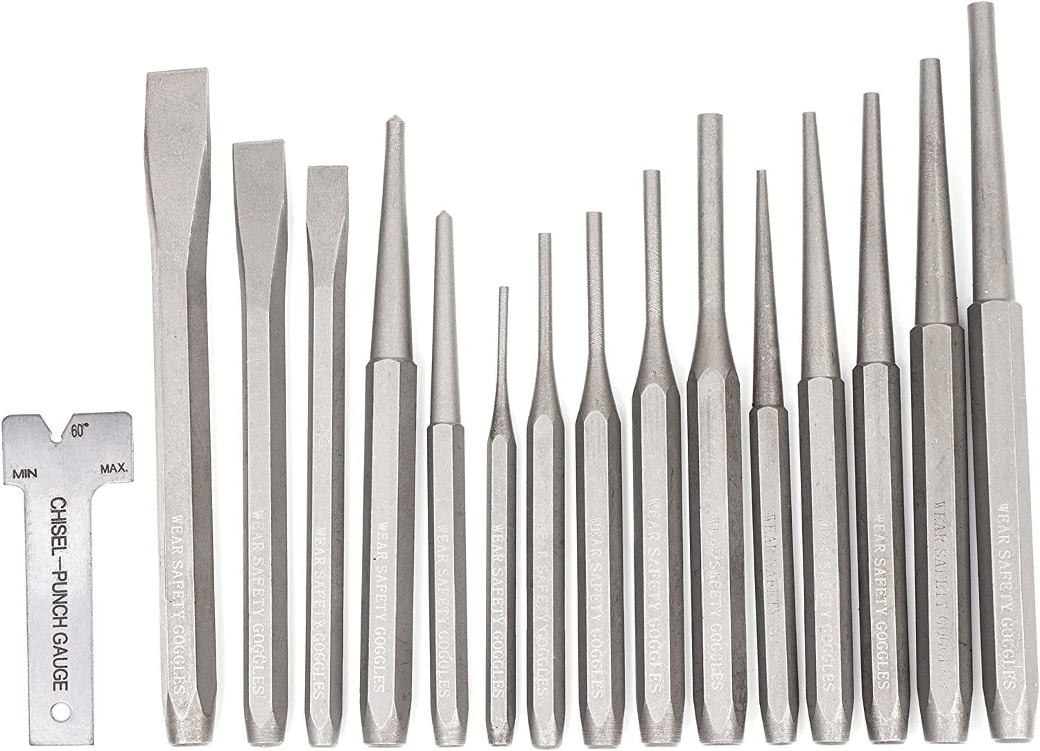 NEIKO 02626A Punch and Chisel Set | 16 Piece | Cold Chisels, Taper, Pin ...