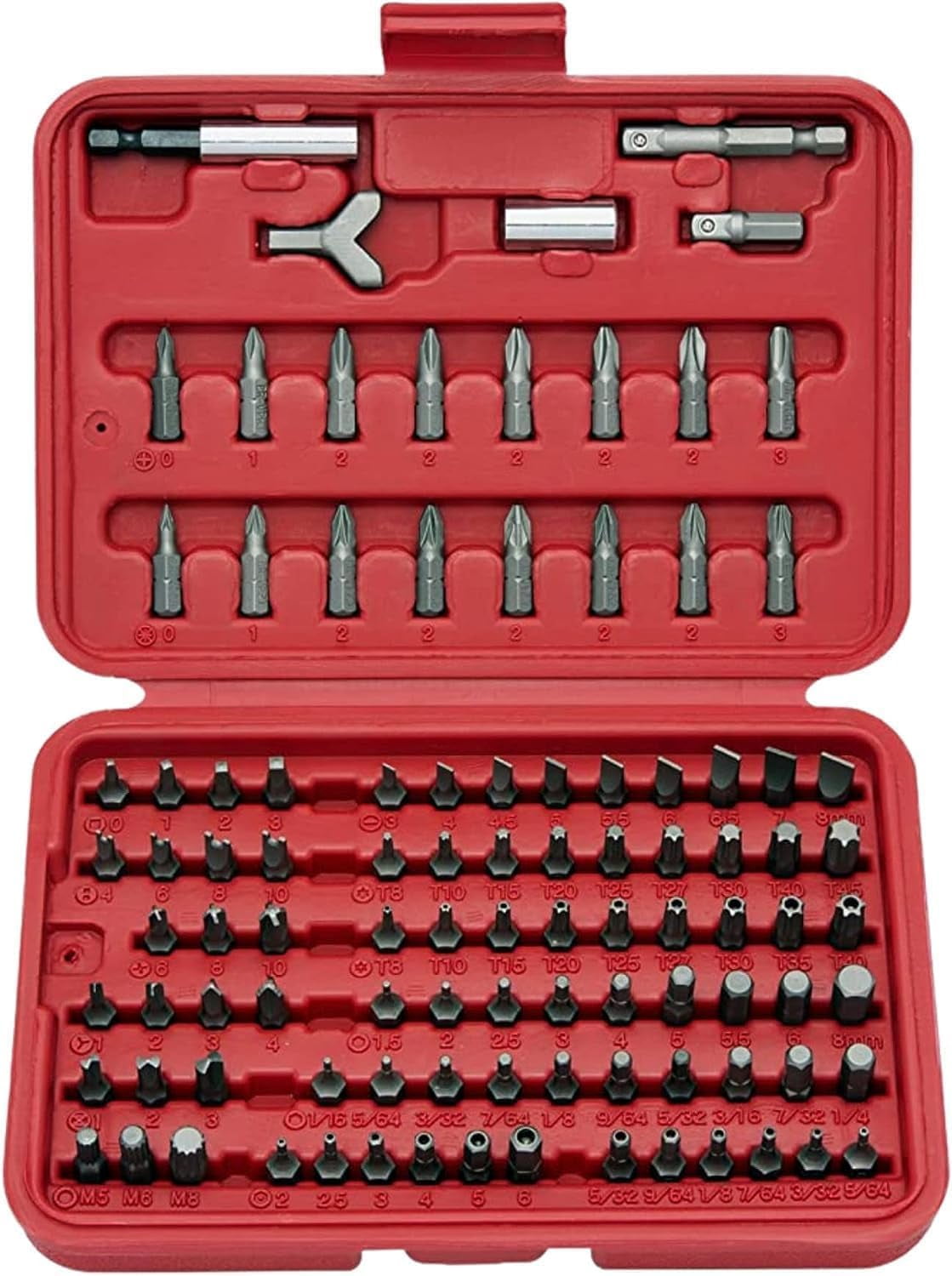 NEIKO 10048A Security Bit Set 100-Piece Set Cr-V 1/4-inch Adapters ...