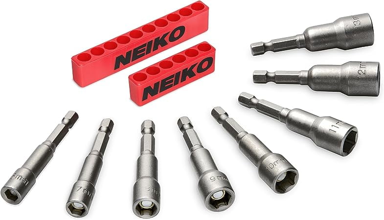 NEIKO 10065A 1/4” Hex Shank Magnetic Power Impact Nut Driver Set ...