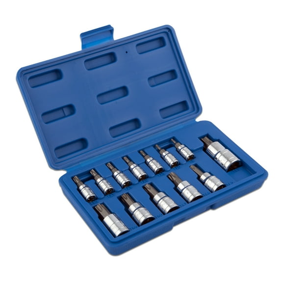 Neiko 10071A 13-Piece Torx Bit Socket Set, S2 and Cr-V Steel, 1/4, 3/8, 1/2 inch drive, T2 to ...