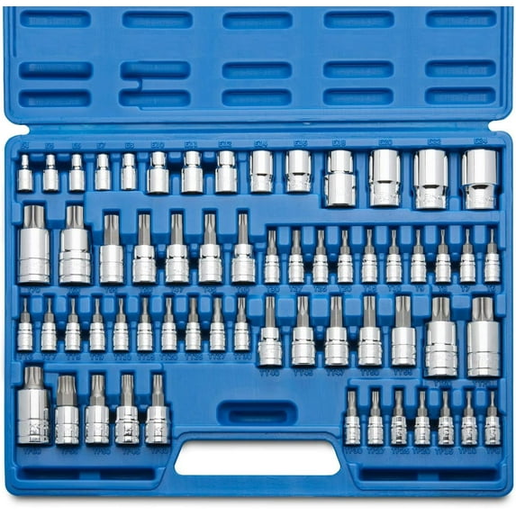 NEIKO 60-Piece Master Torx Bit Socket and External Torx Socket Set, S2 ...