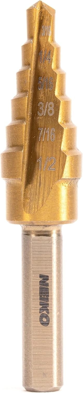 NEIKO 10183A Titanium Step Drill Bit, High-Speed Alloy-Steel Bit, Hole ...