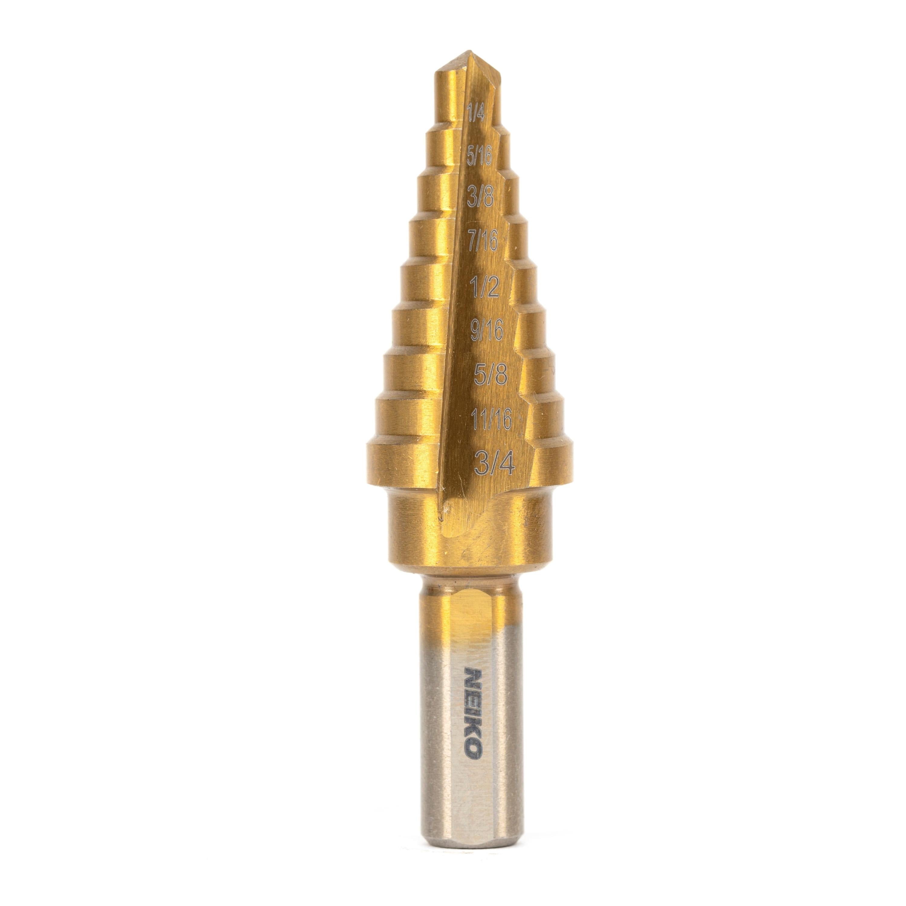 NEIKO 10184A Titanium Step Drill Bit, High-Speed Alloy-Steel Bit, Hole ...