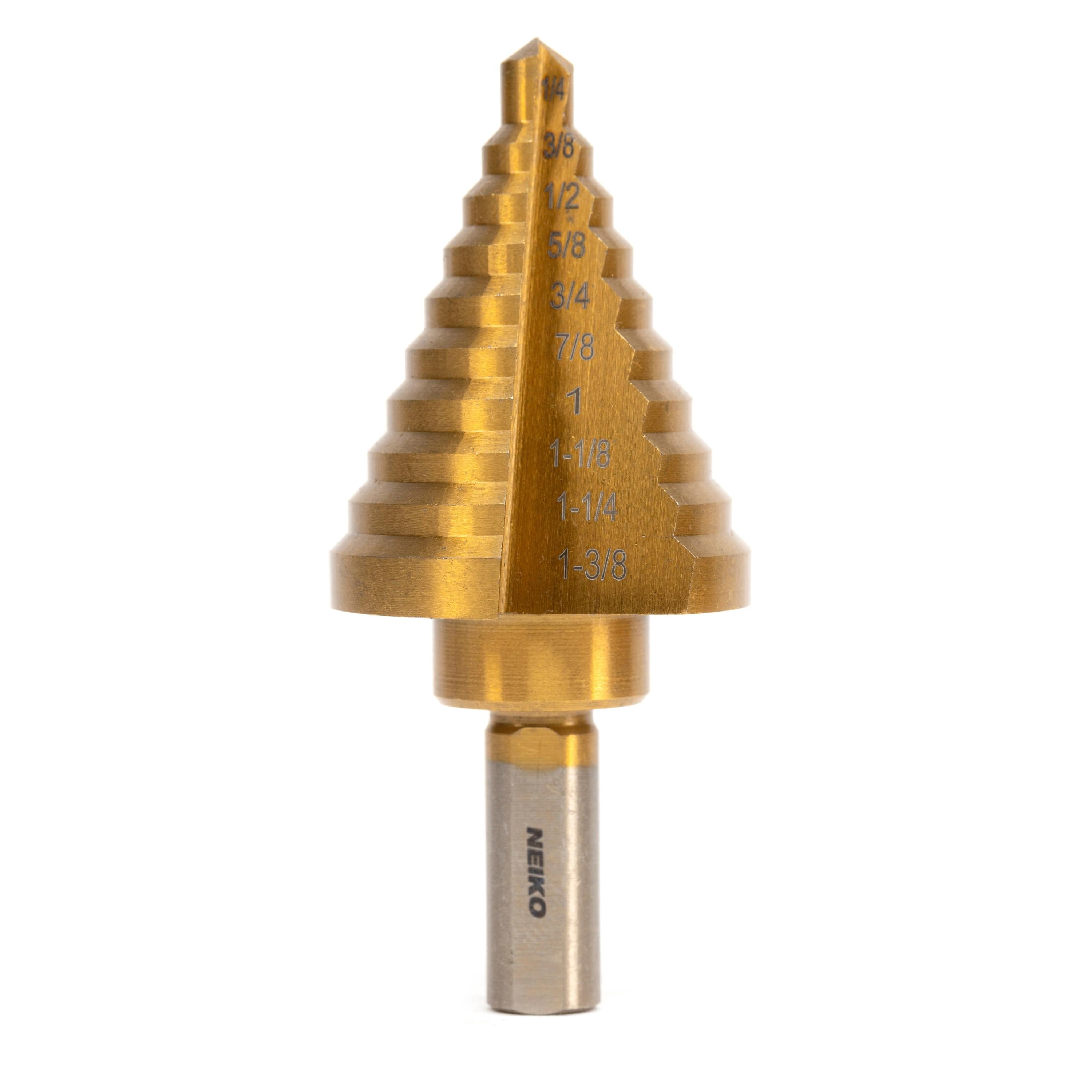 NEIKO 10194A Titanium Step Drill Bit, High-Speed Alloy-Steel Bit, Hole ...