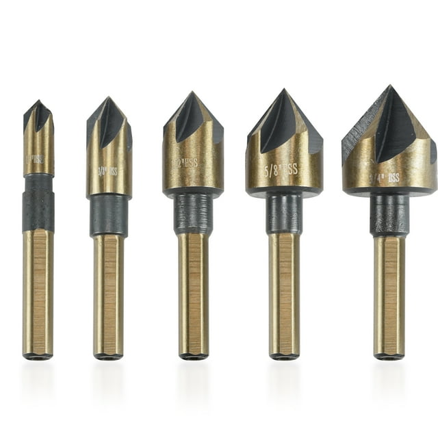 NEIKO 10218A Countersink Drill Bit Set for Wood and Metal, 1/4” Tri ...