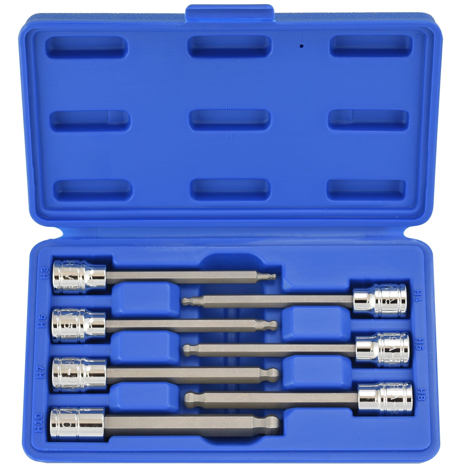 NEIKO 10243A 3/8-Inch-Drive Extra-Long Ball-End Hex-Bit Socket Set ...
