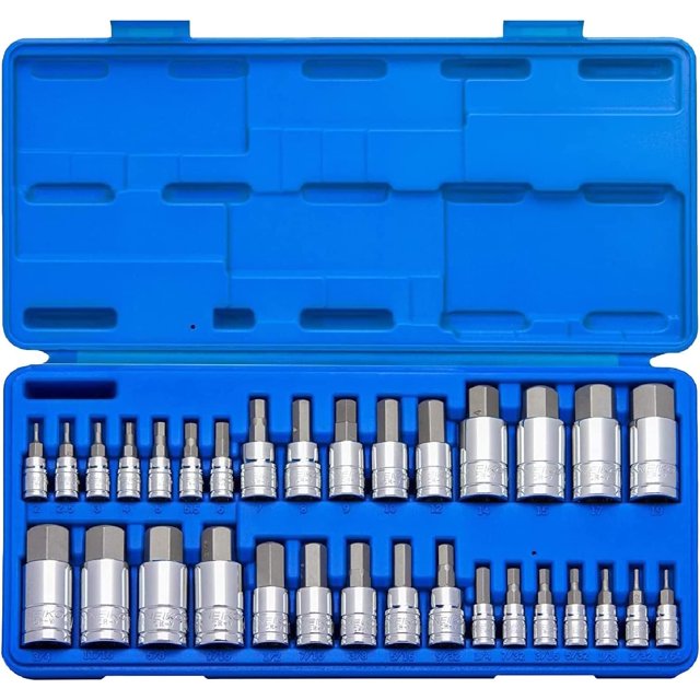NEIKO 10288A Allen Hex Bit Socket Set, 32 Piece SAE and Metric Allen ...