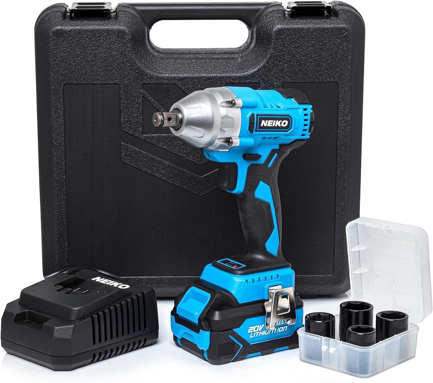 NEIKO 10883A Brushless Cordless Impact Wrench 1/2 Inch-Drive, 20-Volt ...