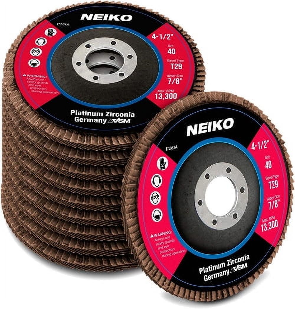 NEIKO 11261A Germany VSM Platinum Zirconia Flap Disc | 4.5" x 7/8-Inch ...