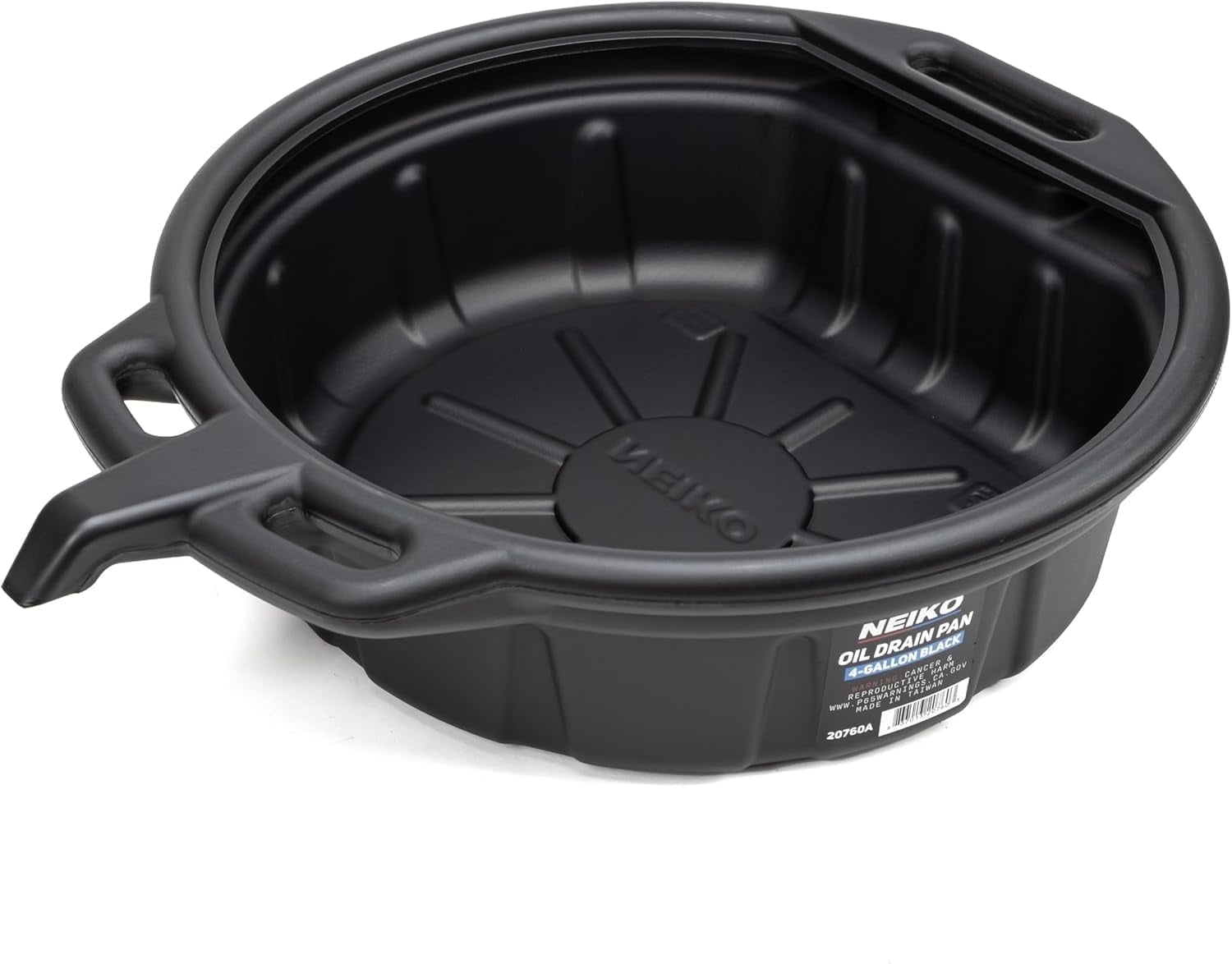 NEIKO 20760A Large Oil Drain Pan, 4 Gallon (16L) Capacity, Black ...