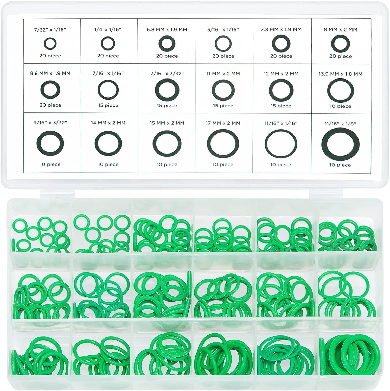 NEIKO 50445A Rubber O-Ring Assortment Set, Buna-N Gasket Sealing Rings ...