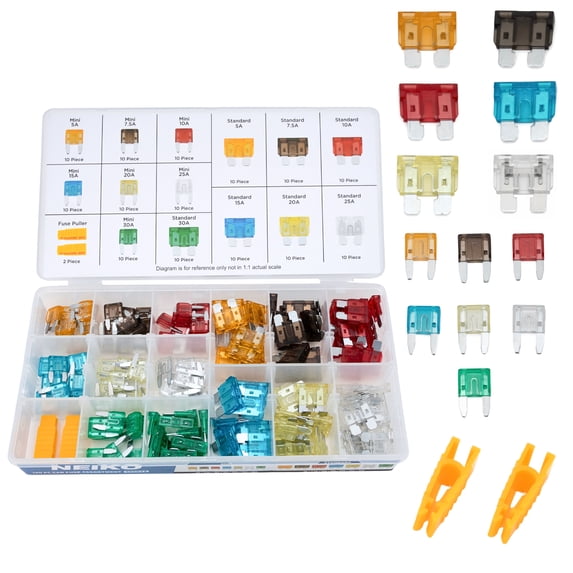 NEIKO 50502A Car Fuses Assortment Set, 140pc, Fast Acting, Auto Fuses ...