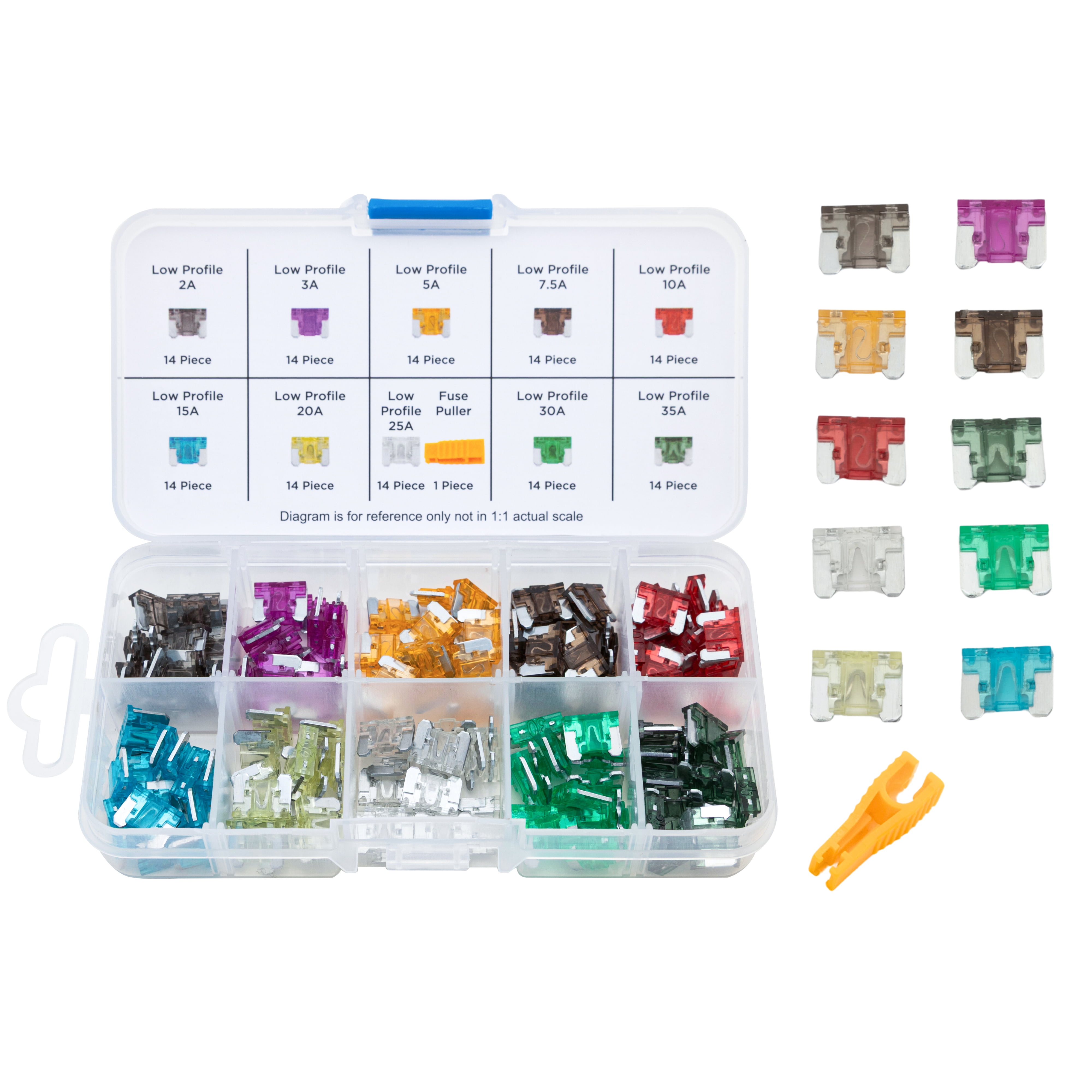 NEIKO 50506A Low Profile Mini Car Fuses Assortment Set, 140pc, Fast ...
