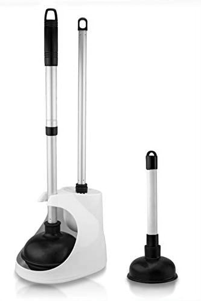 NEIKO 60168A Small Cute Rubber Toilet Plunger & Brush Set, Hidden Caddy ...