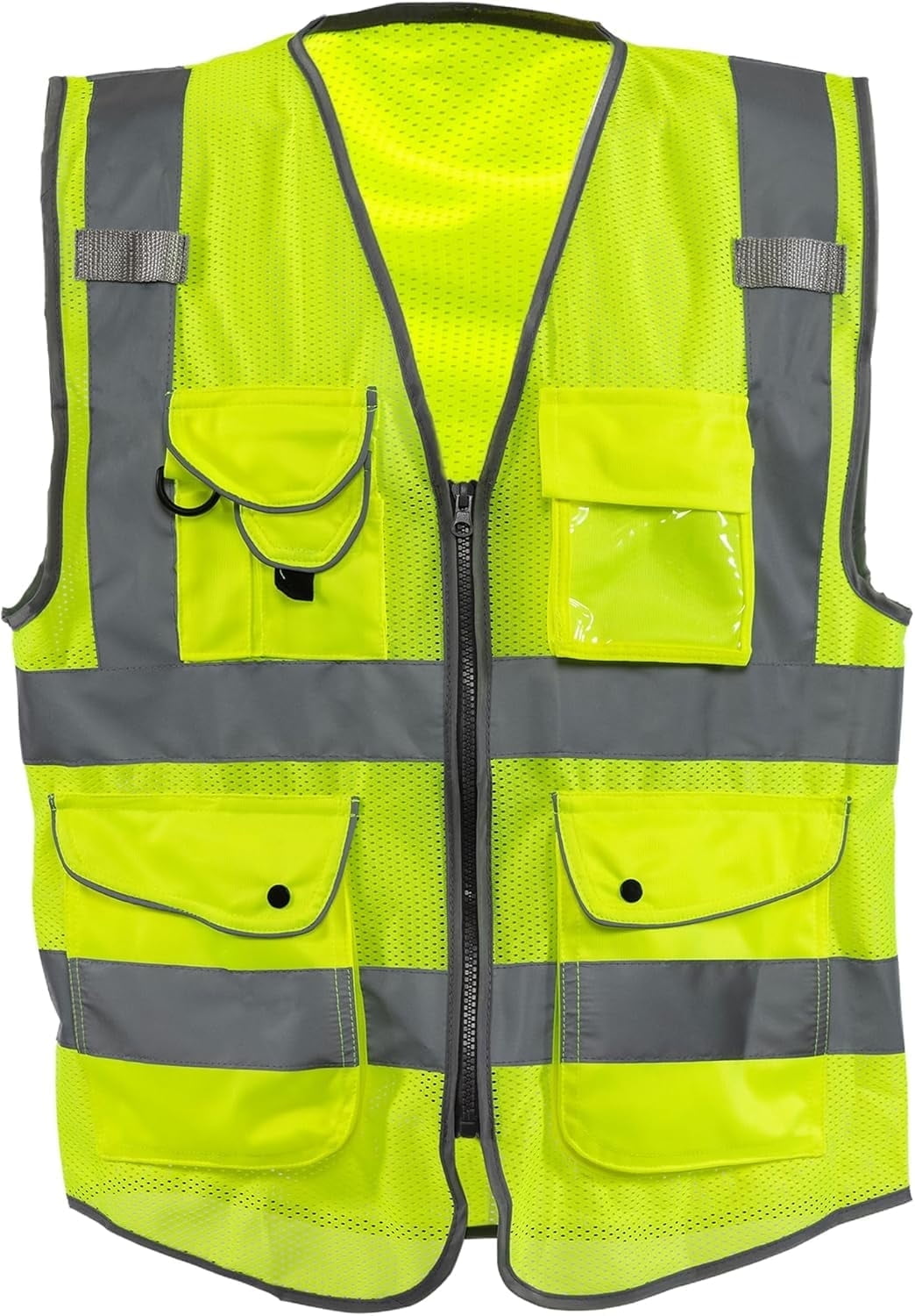NEIKO Safety Vest with Pockets, 9 Pocket, High Visibility Vest, Reflective Strips, Zipper Front ...