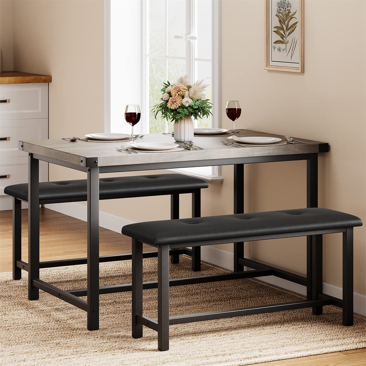 NEILA 4 Pcs Dining Table Set,Dining Table Set for 4,Kitchen Table with ...