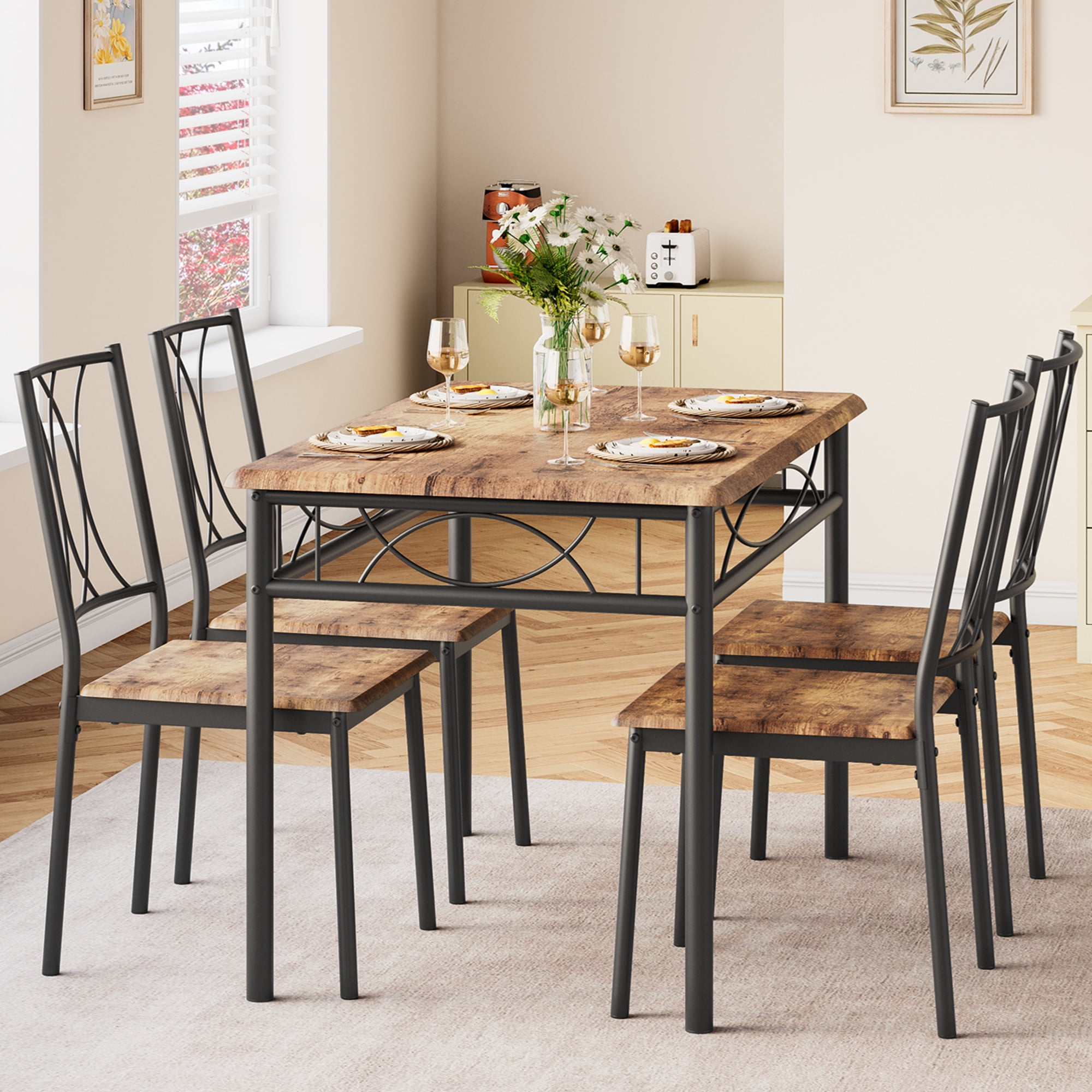 Free Shipping! NEILA 5 Piece Dining Set,Dining Table Set for 4,Kitchen ...