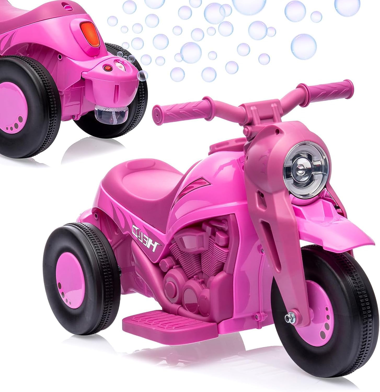 NEILA 6V 15W Kids Motorcycle with Bubble Function Battery Powered Ride ...