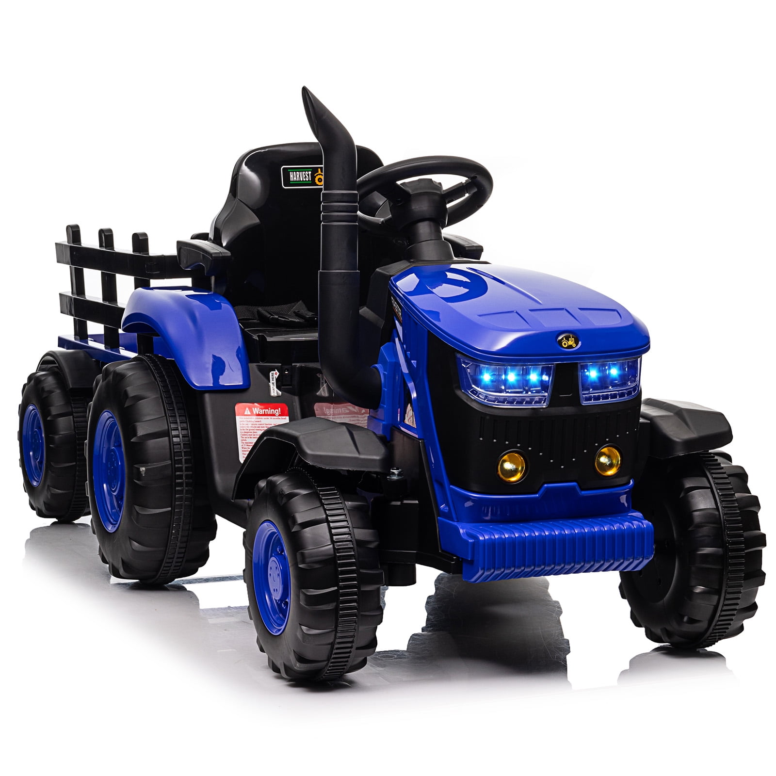 NEILA Kids Tractor with Trailer Ride on Car with Remote Control, 12V ...