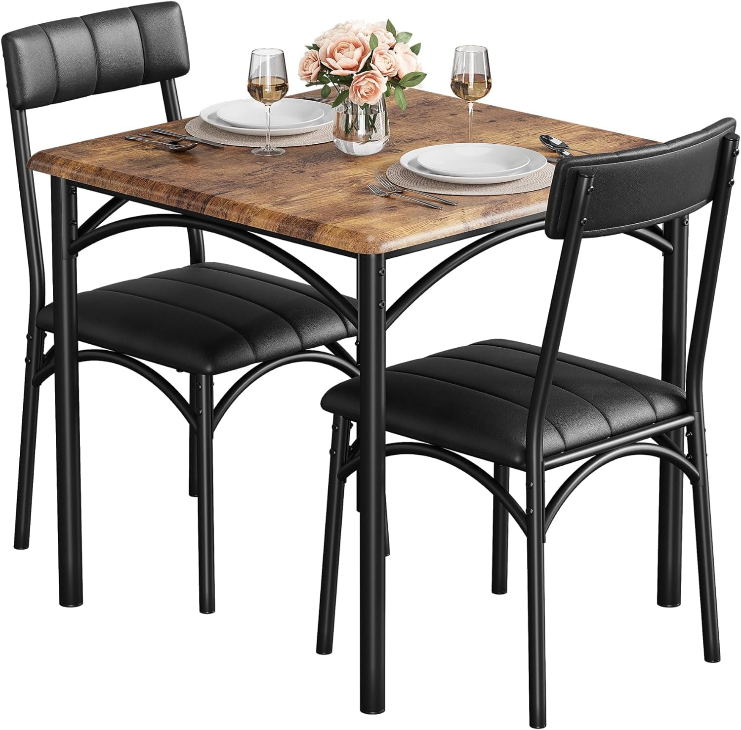NEILA Kitchen Table and Chairs Set – Cozy Dining Table for 2 with 2 ...