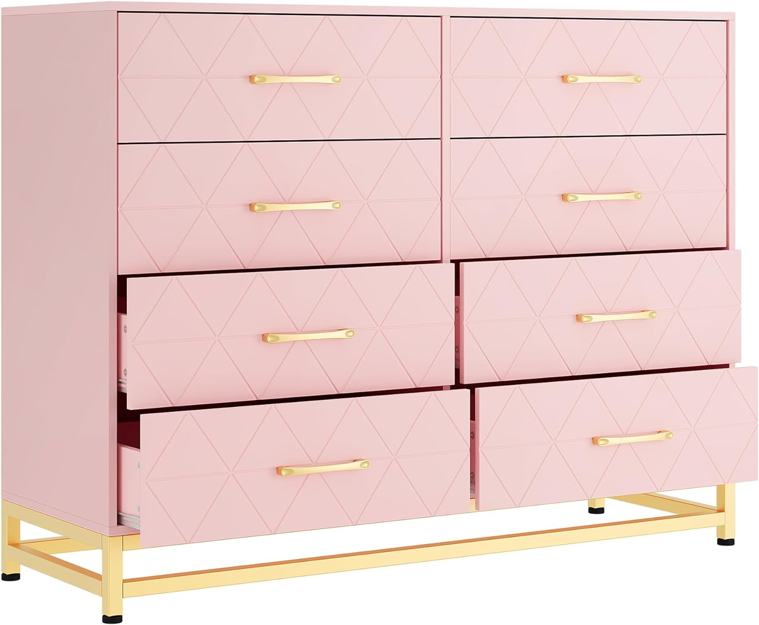 NEILA Modern Pink 8-Drawer Dresser & Chest of Drawers – Versatile ...