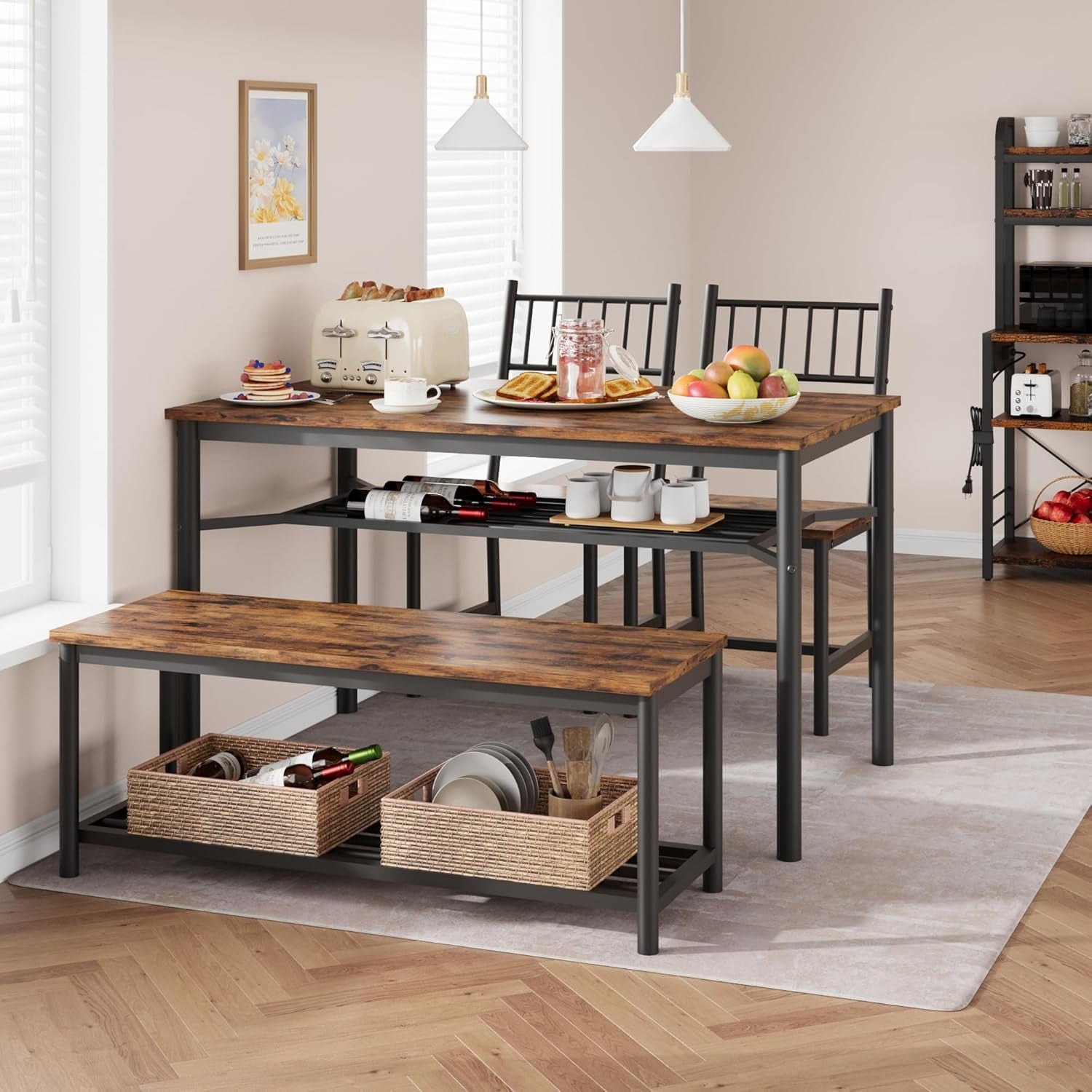 NEILA Stylish Dining Table Set for 4 - Kitchen Table with Comfortable ...