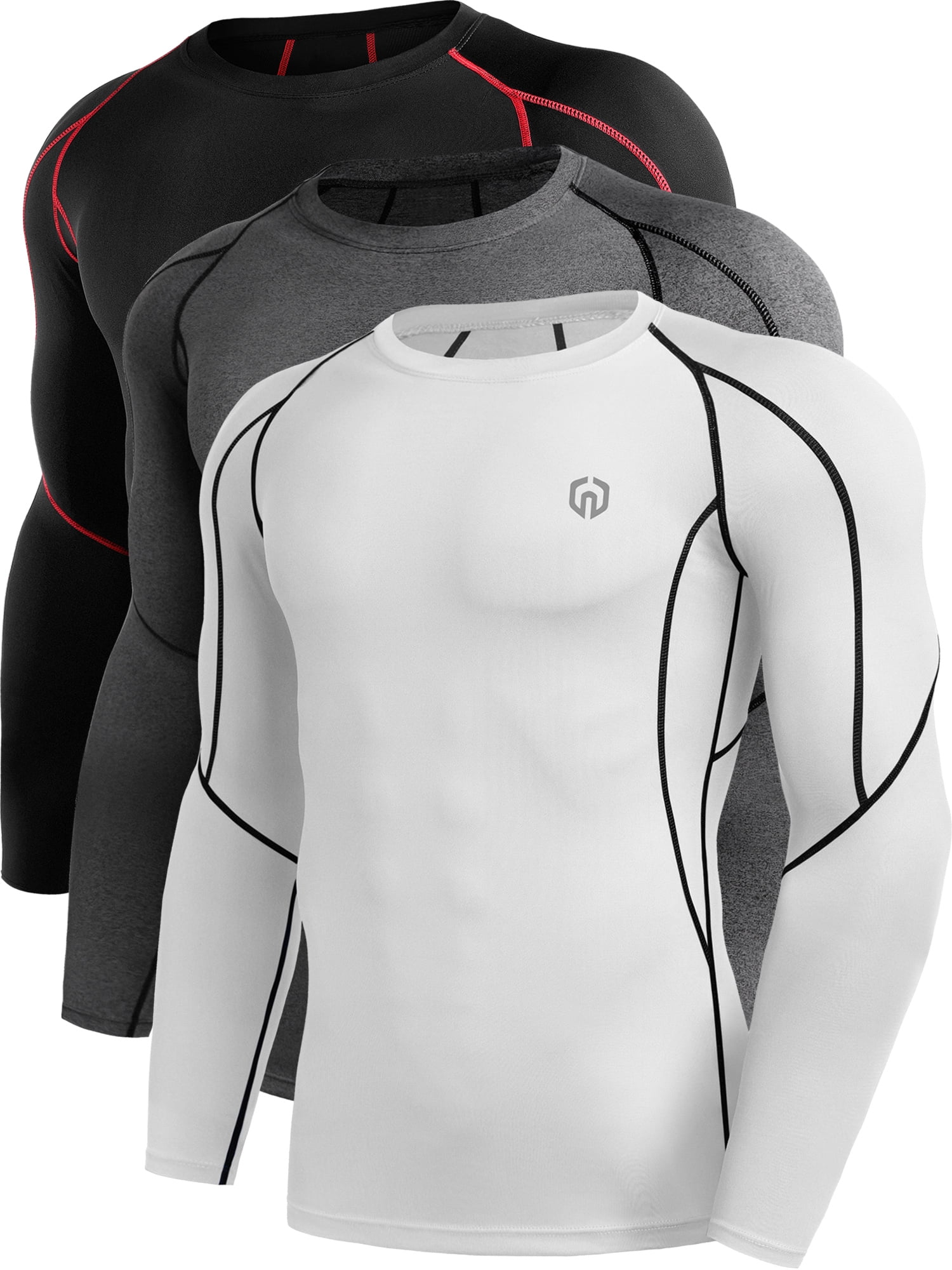 NELEUS Men's Dry Fit Compression Shirts, Long Sleeve Workout & Running ...