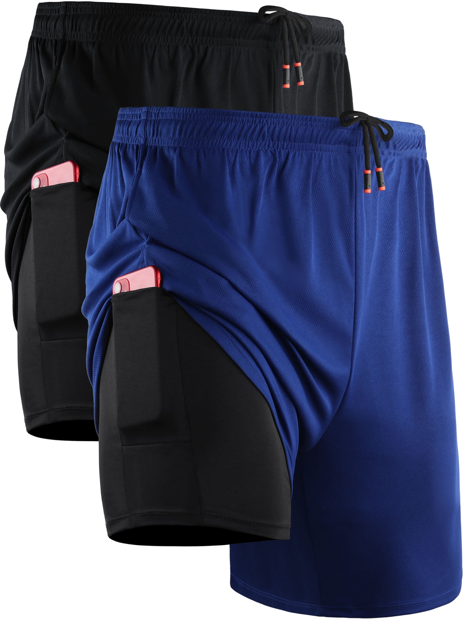 NELEUS 2XL Men's Dry Fit 2 in 1 Mesh Workout Shorts with Built-in ...