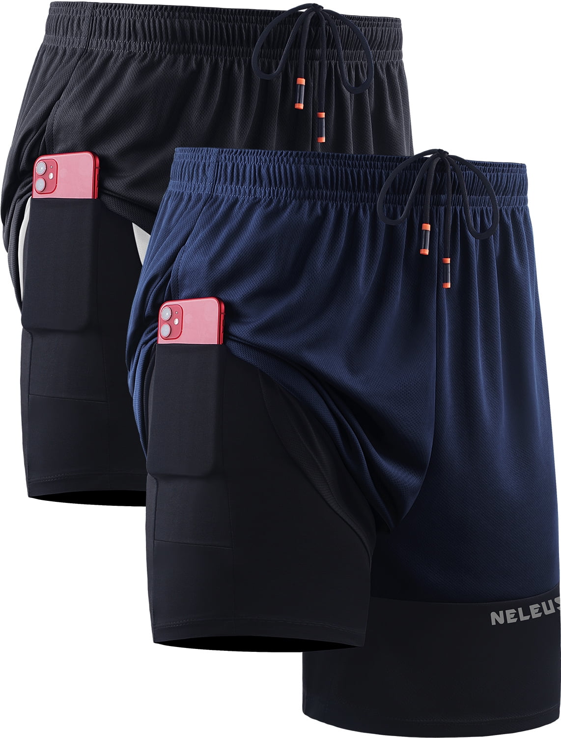 NELEUS Mens 2 in 1 Workout Shorts with Liner Athletic Running Shorts ...
