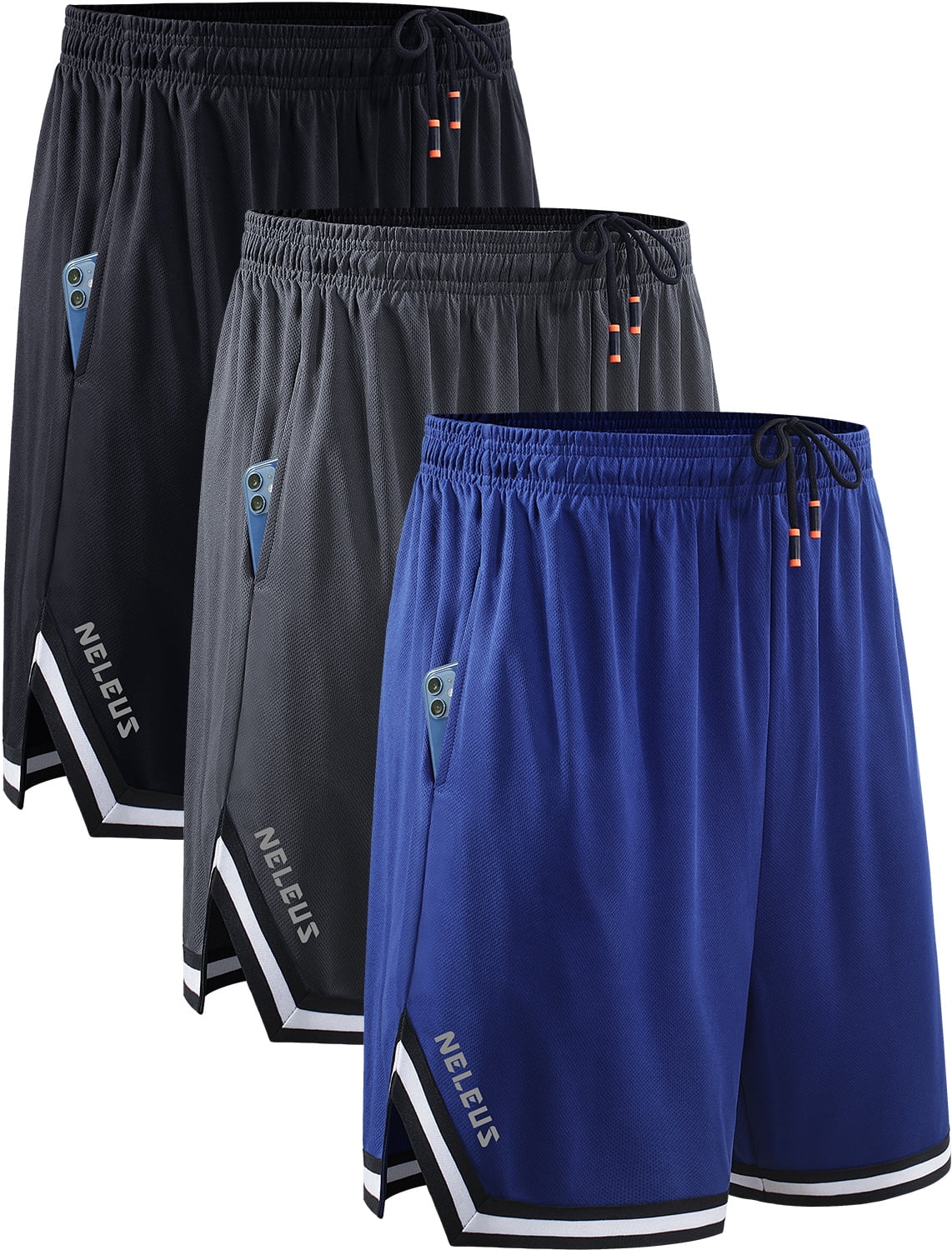 NELEUS Mens 6" Athletic Shorts Quick Dry Mesh Running Workout Shorts ...