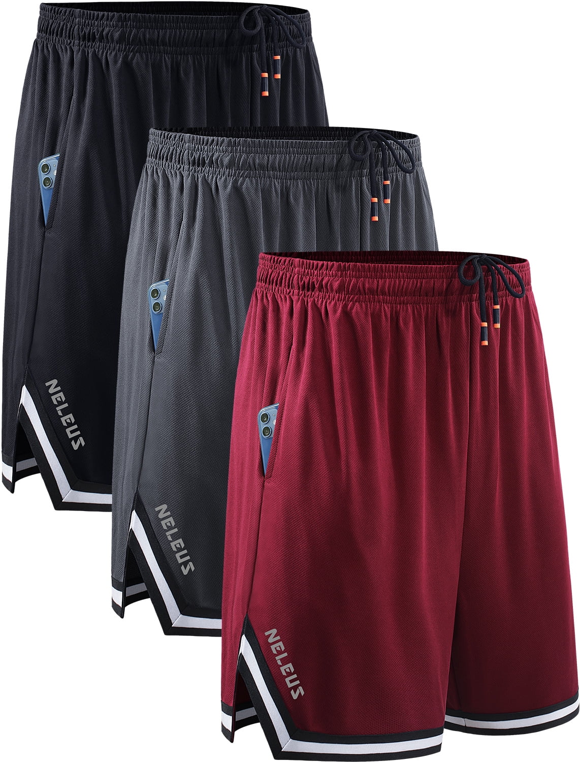 NELEUS Mens 6" Athletic Shorts Quick Dry Mesh Running Workout Shorts ...
