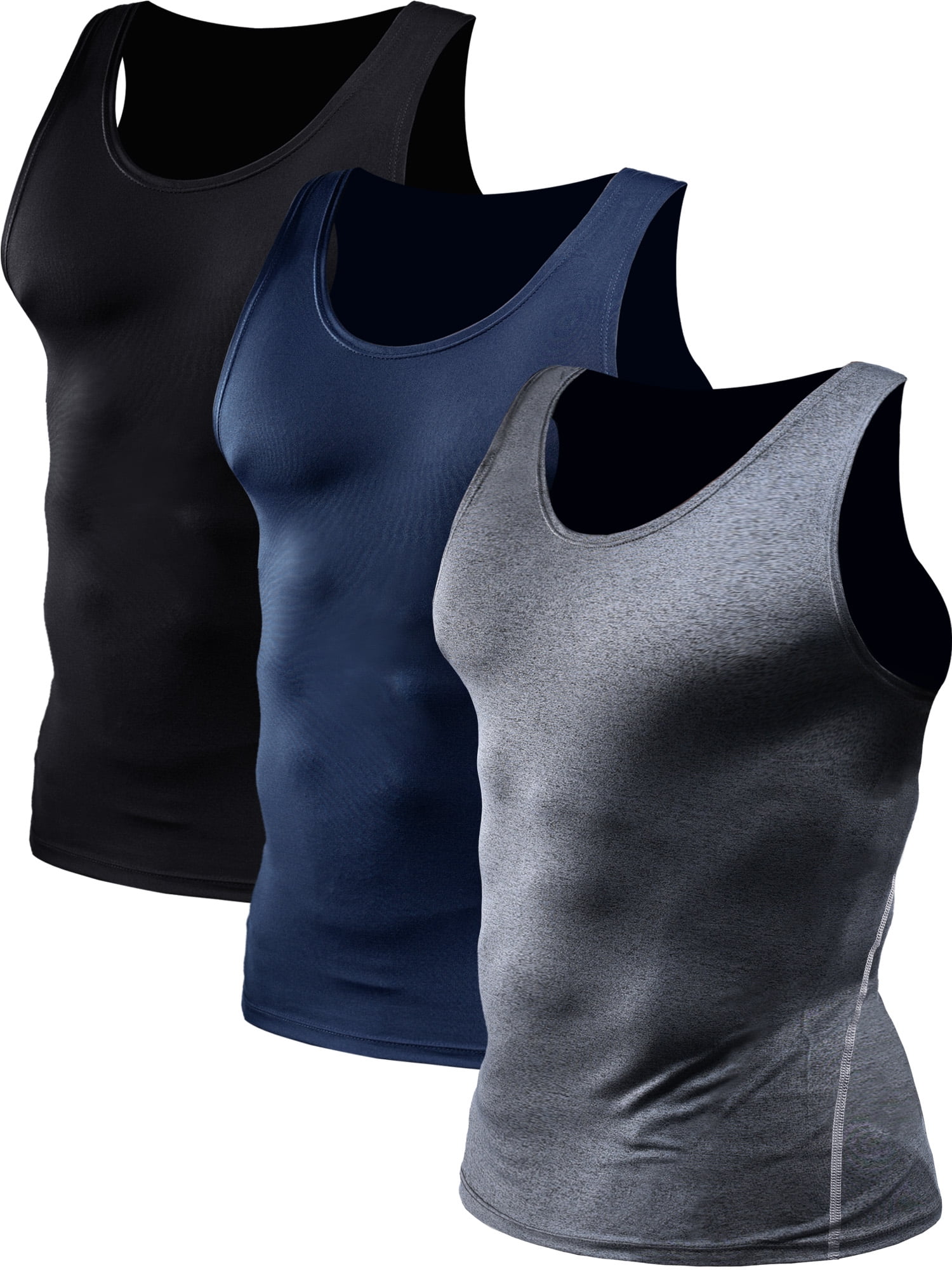 NELEUS Mens 3 Pack Athletic Compression Sport Tank Tops, XL Size ...