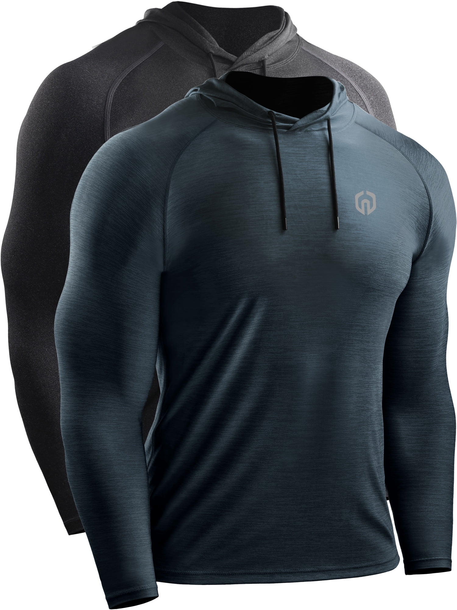 NELEUS Men's Dry Fit Athletic Workout Hoodie, Long Sleeve Running Shirt ...