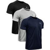 NELEUS Mens Dry Fit Mesh Athletic Shirts 3 Pack, Short Sleeve ...