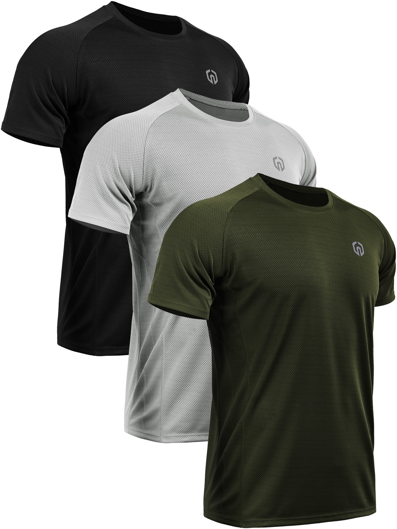 NELEUS Men's Dry Fit Mesh Athletic Shirts 3-Pack, Breathable ...