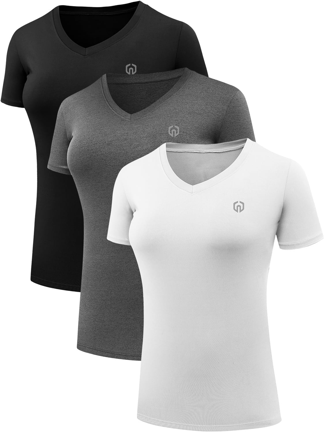 NELEUS Women's Compression Workout Athletic Shirt, Yoga Tight Tops, 3 ...