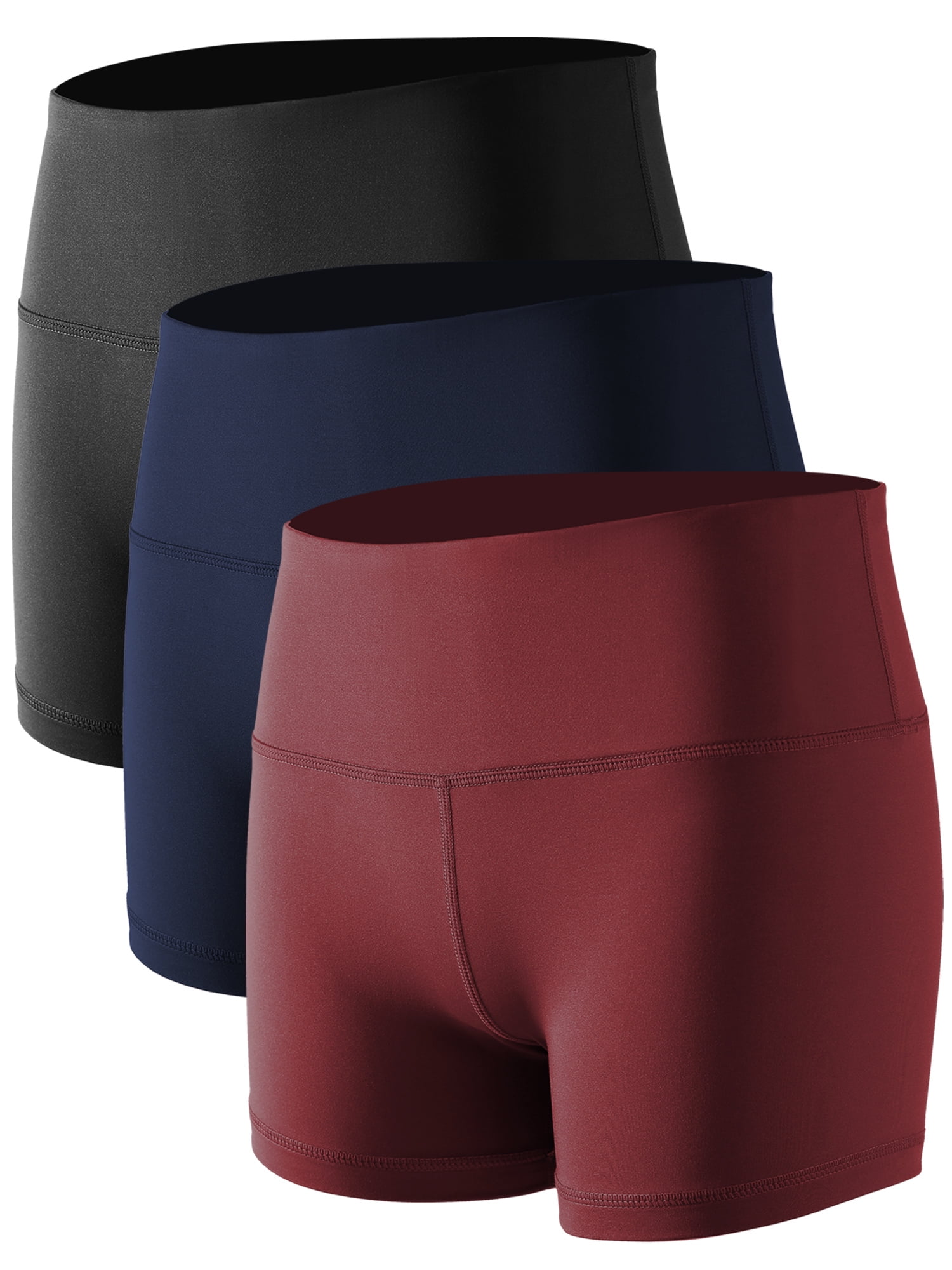 NELEUS Womens 3" Spandex Booty Shorts for Yoga Gym Cheer High Waist ...