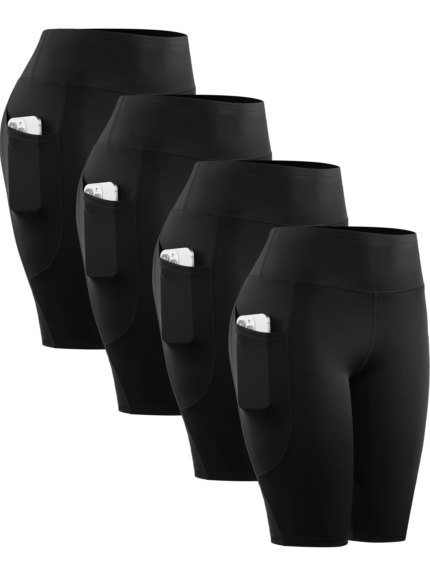 NELEUS Womens Plus Size 4 Pack Workout Shorts 10" for Yoga Biker High ...