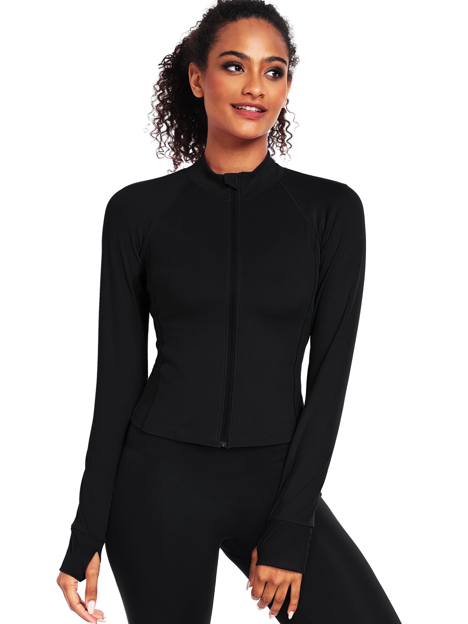 NELEUS Womens Athletic Jackets Zip Up Yoga Workout Jacket Short Coat Slim Fit With 2 Inner ...