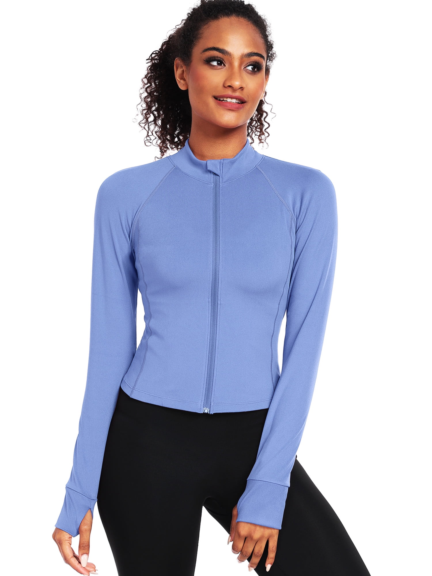 NELEUS Womens Athletic Jackets Zip Up Yoga Workout Jacket Short Coat Slim Fit With 2 Inner ...