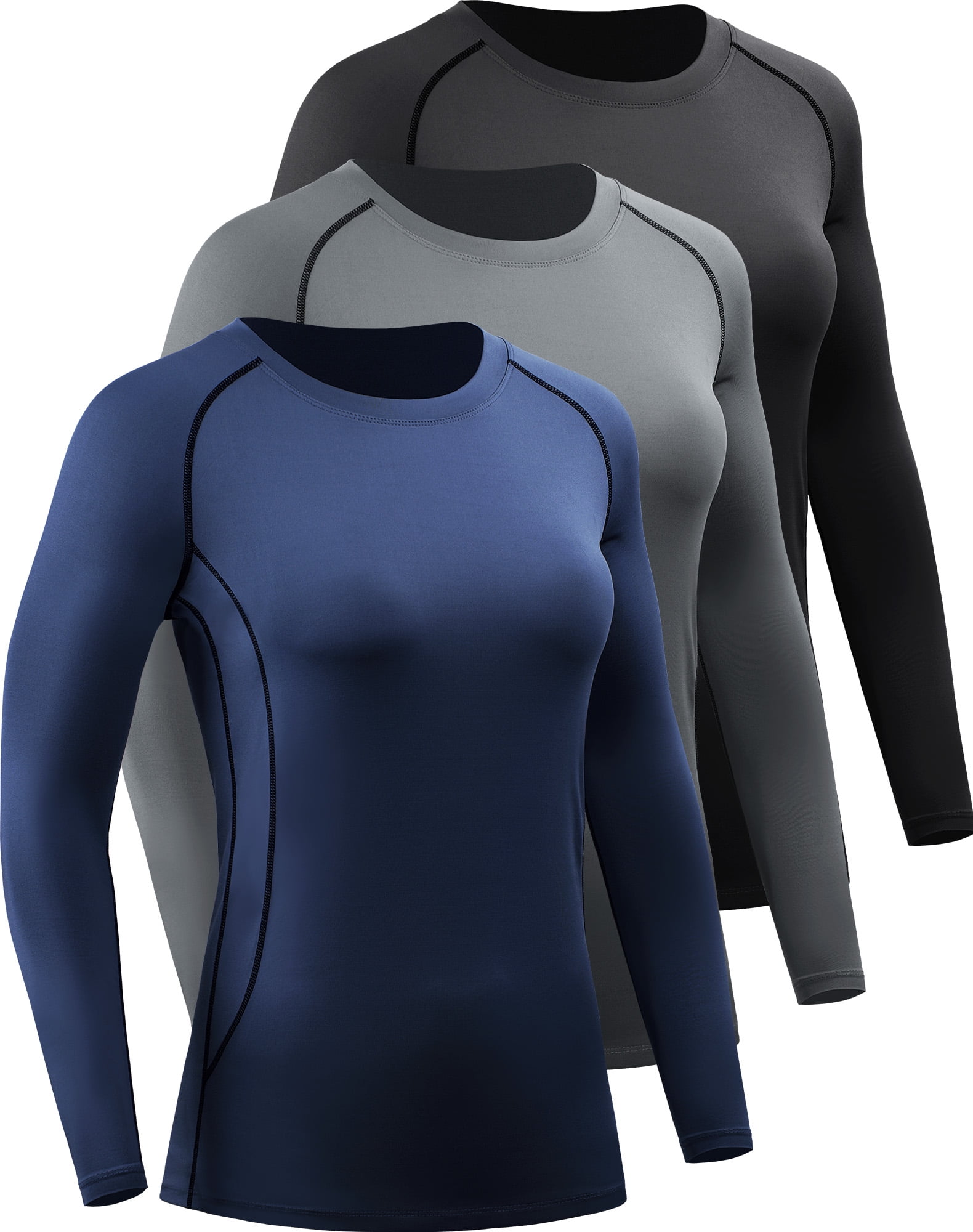 NELEUS Womens Compression T Shirt Yoga Athletic Dry Fit Long Sleeve 3 ...